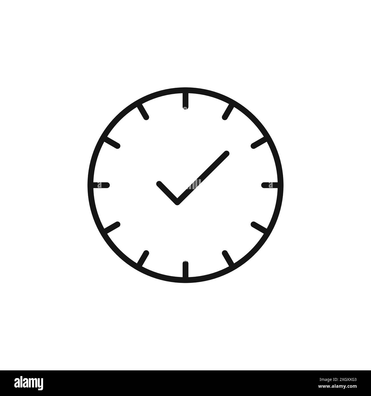 Time check icon logo sign vector outline in black and white color Stock ...