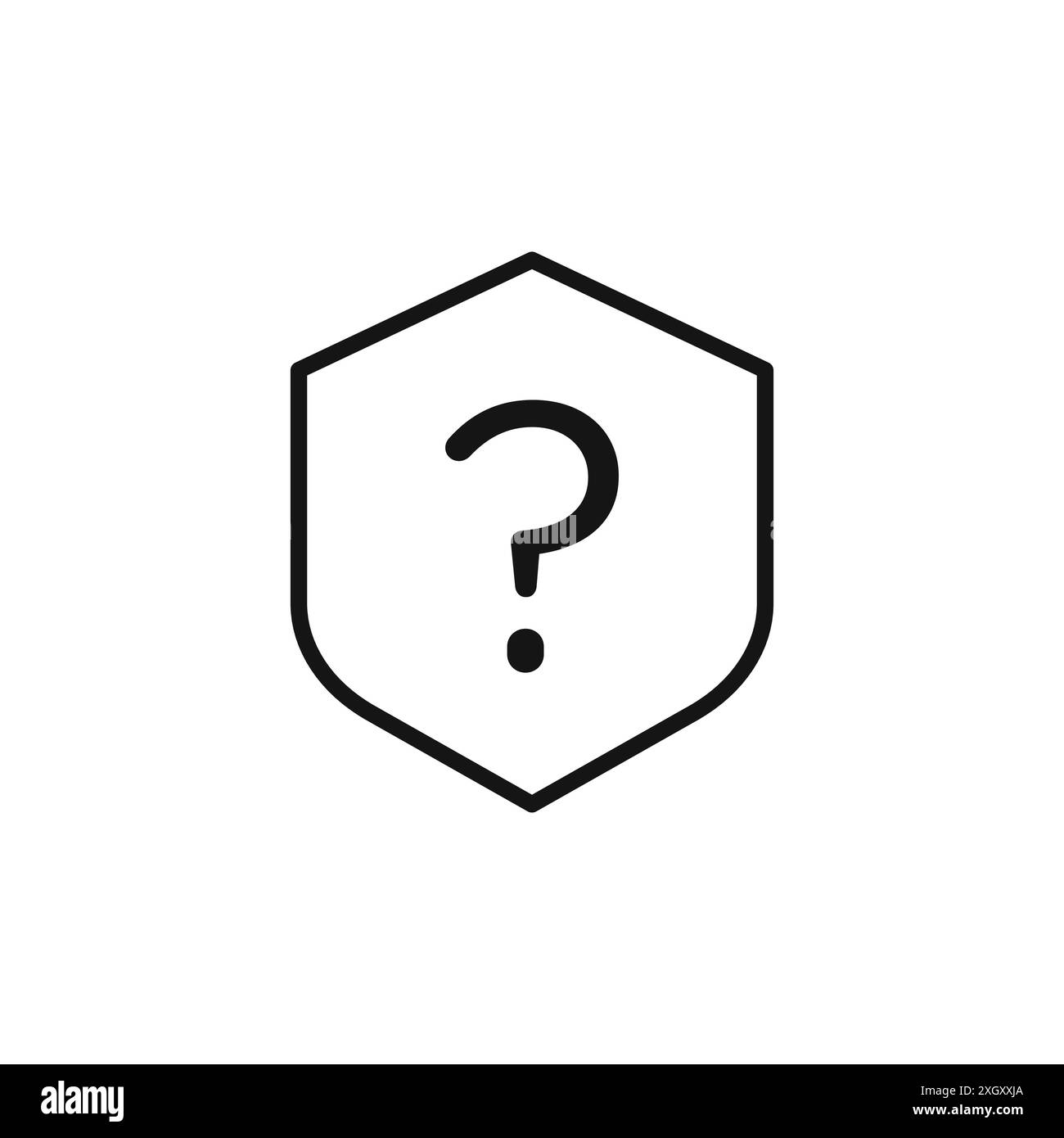 Shield interrogation icon logo sign vector outline in black and white ...