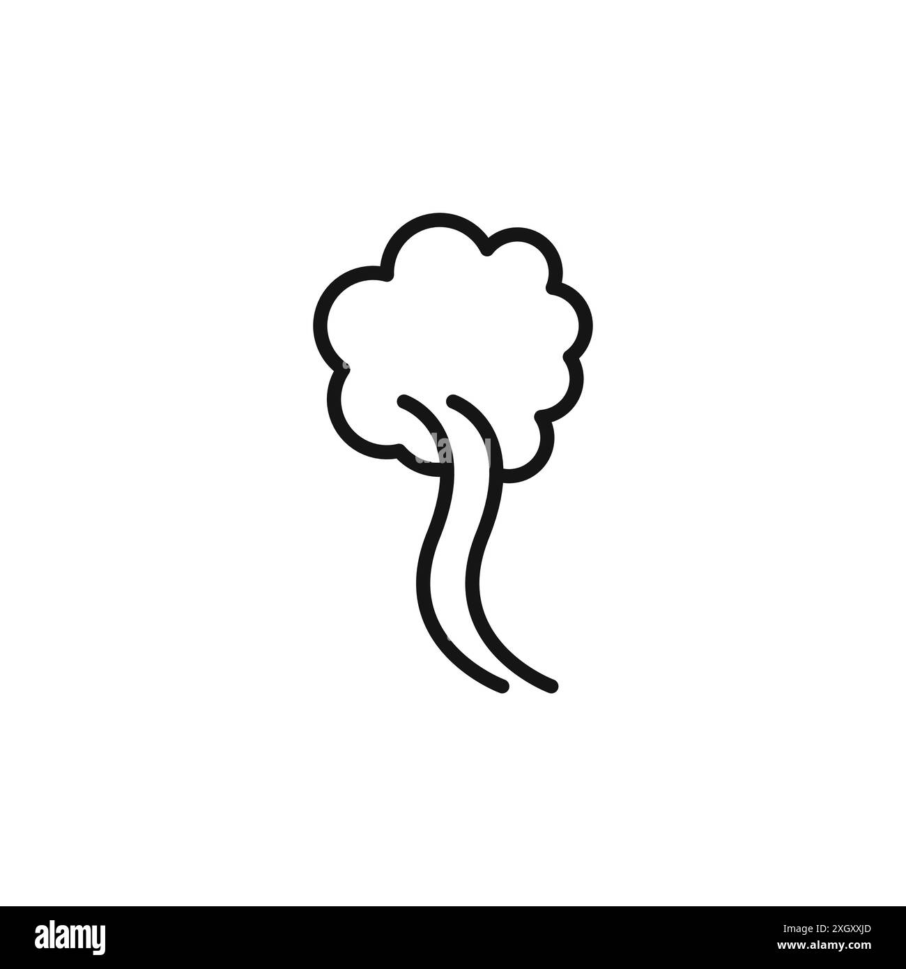 Smoke icon logo sign vector outline in black and white color Stock ...