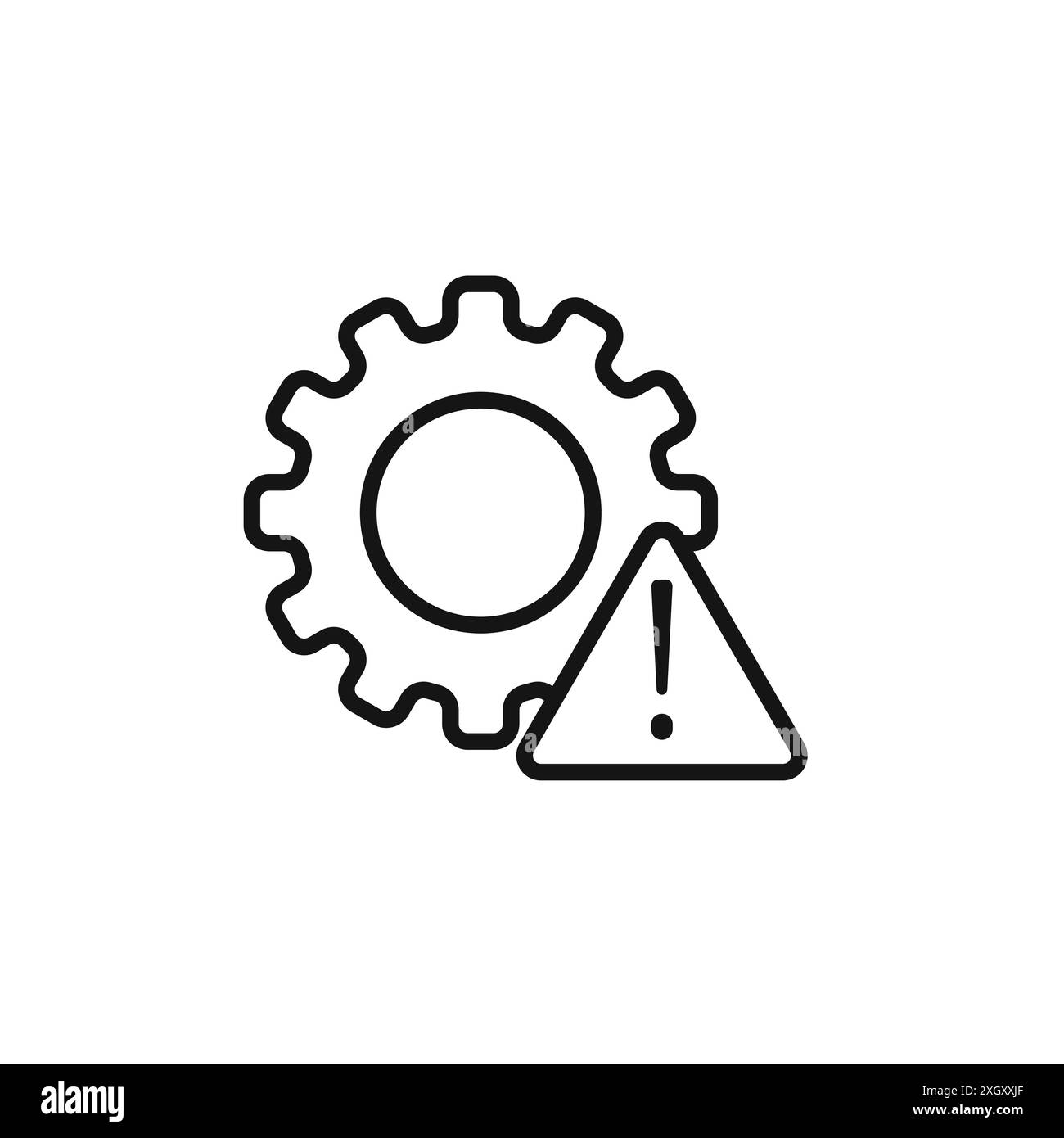 Technical warning icon logo sign vector outline in black and white ...