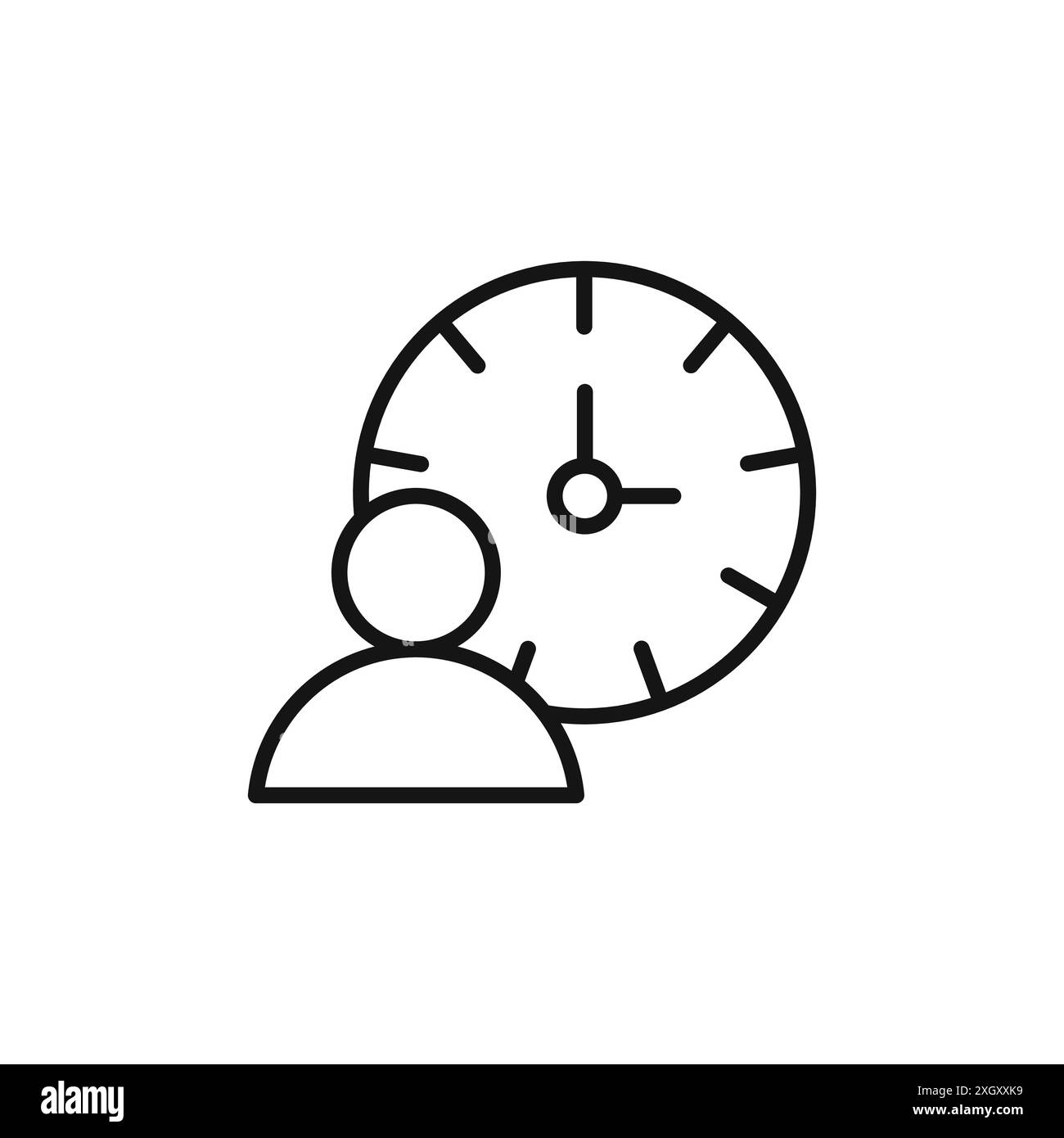 User time icon logo sign vector outline in black and white color Stock ...