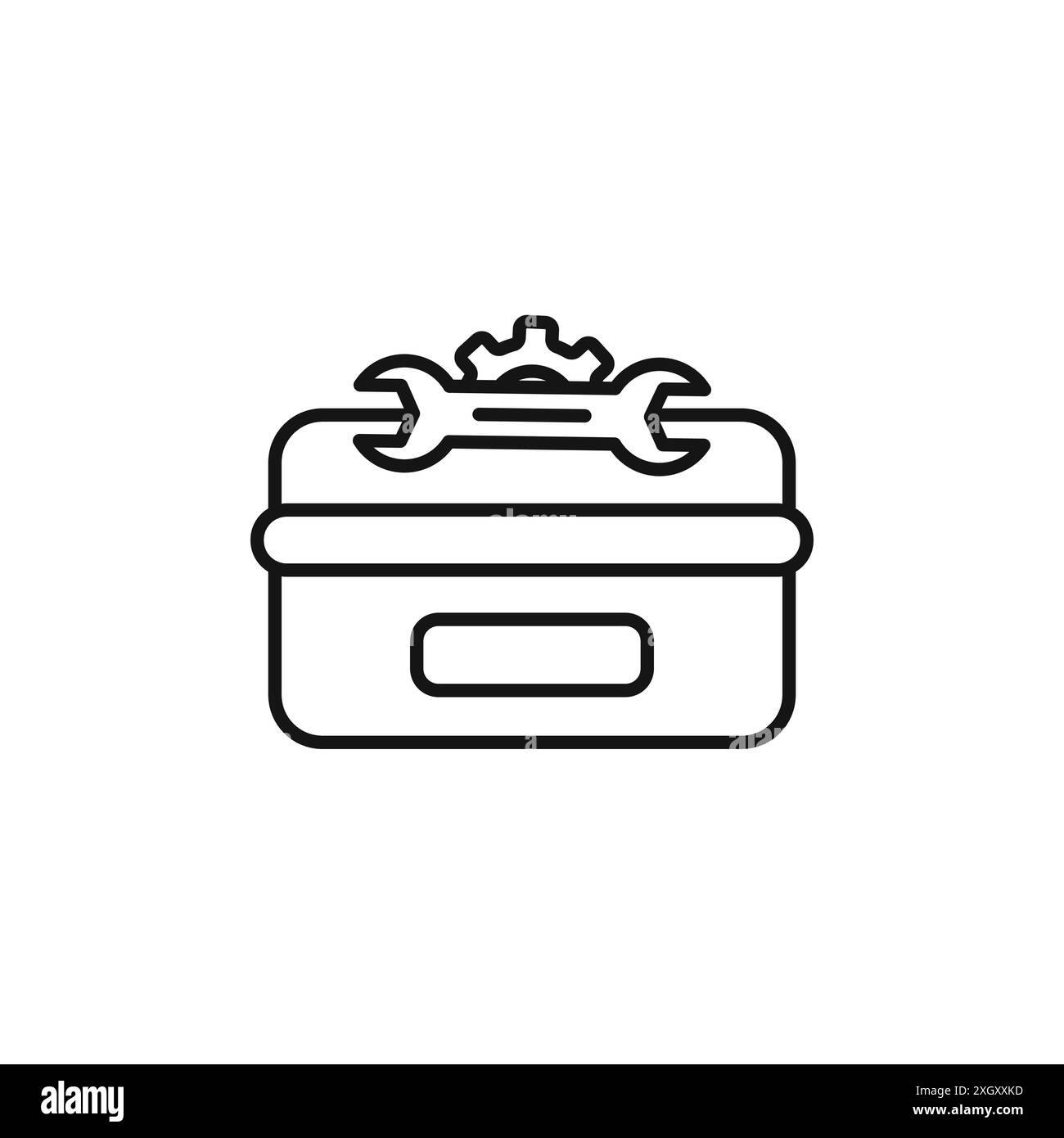 Toolbox icon logo sign vector outline in black and white color Stock ...