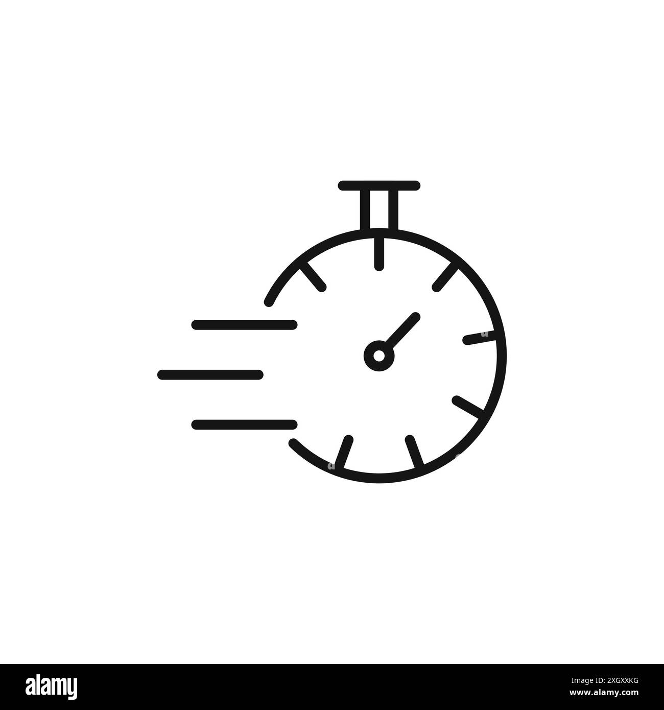 Time fast icon logo sign vector outline in black and white color Stock ...