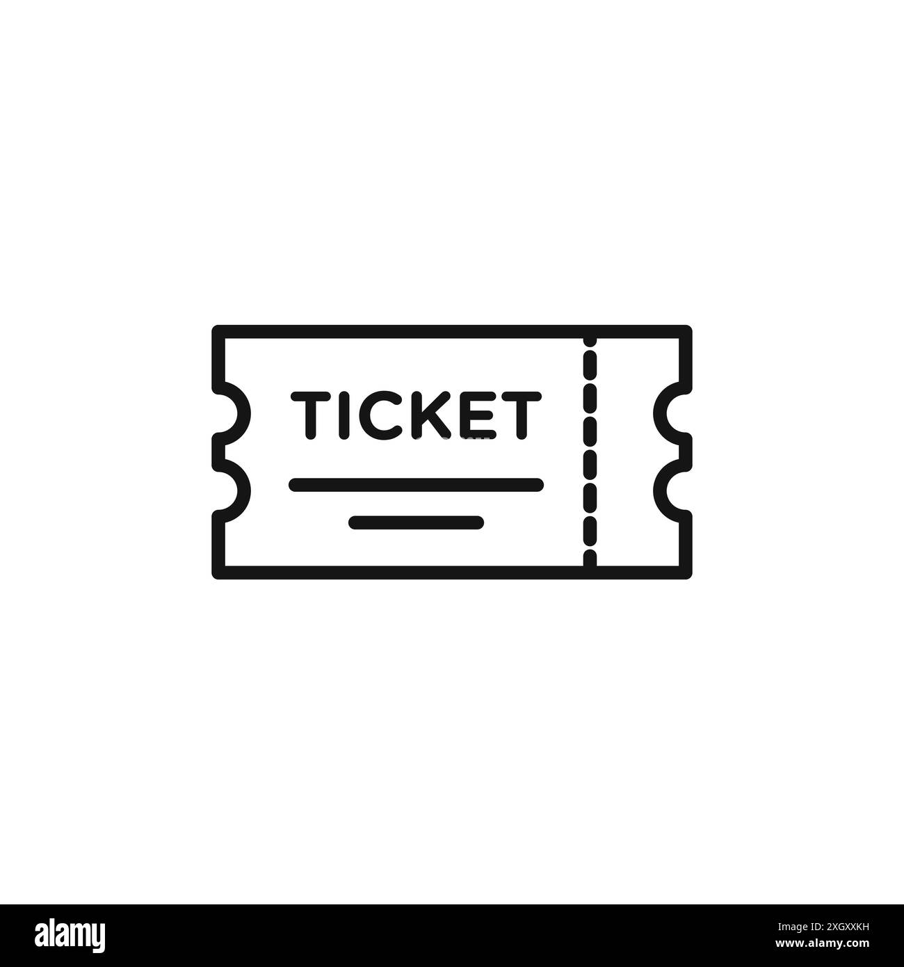 Ticket icon logo sign vector outline in black and white color Stock ...
