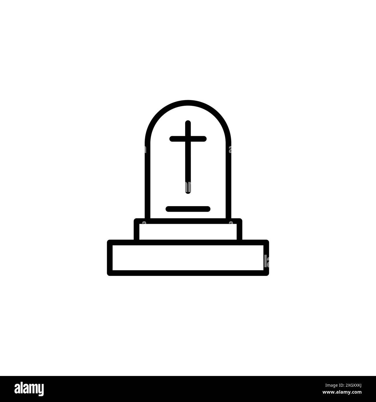 Tombstone icon logo sign vector outline in black and white color Stock Vector Image & Art - Alamy