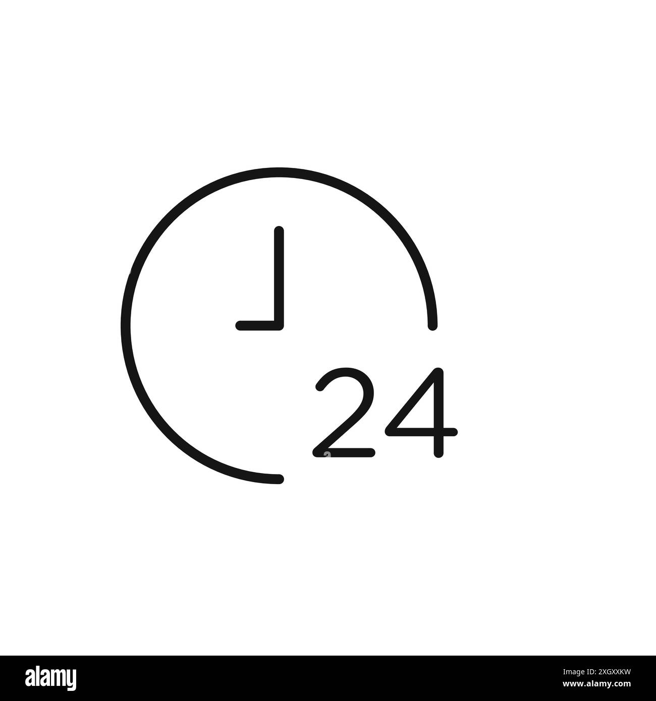 Time twenty four icon logo sign vector outline in black and white color ...