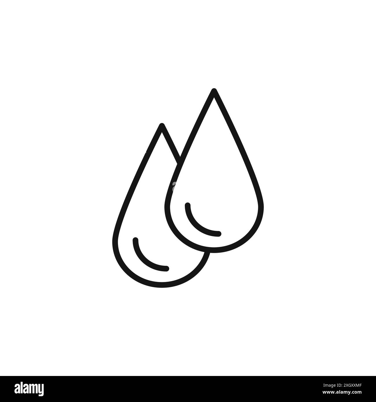 Water drop icon logo sign vector outline in black and white color Stock ...