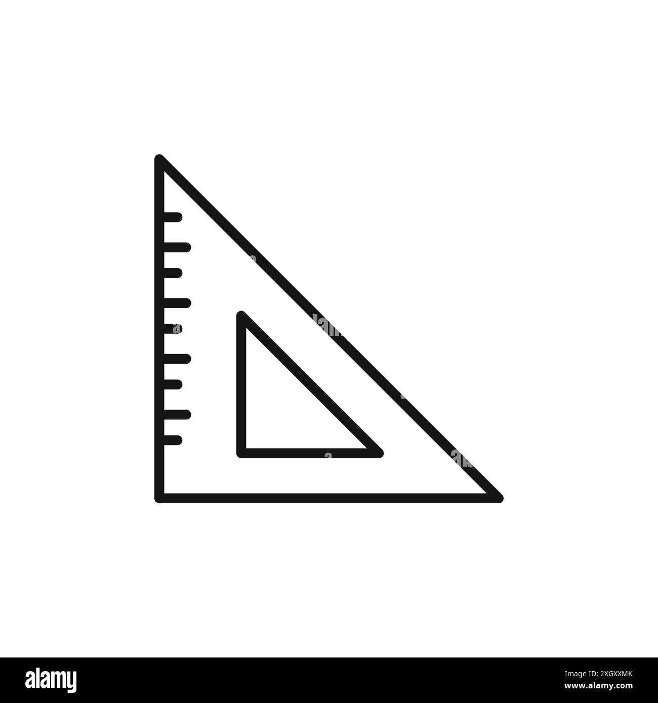 Triangle Ruler icon logo sign vector outline in black and white color ...