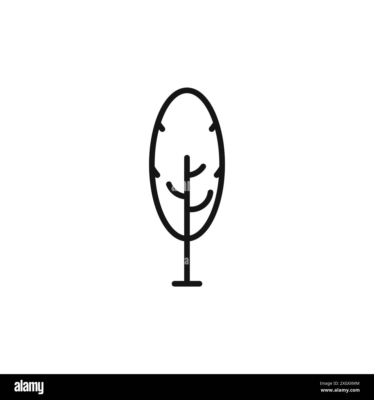 Tree free icon logo sign vector outline in black and white color Stock ...