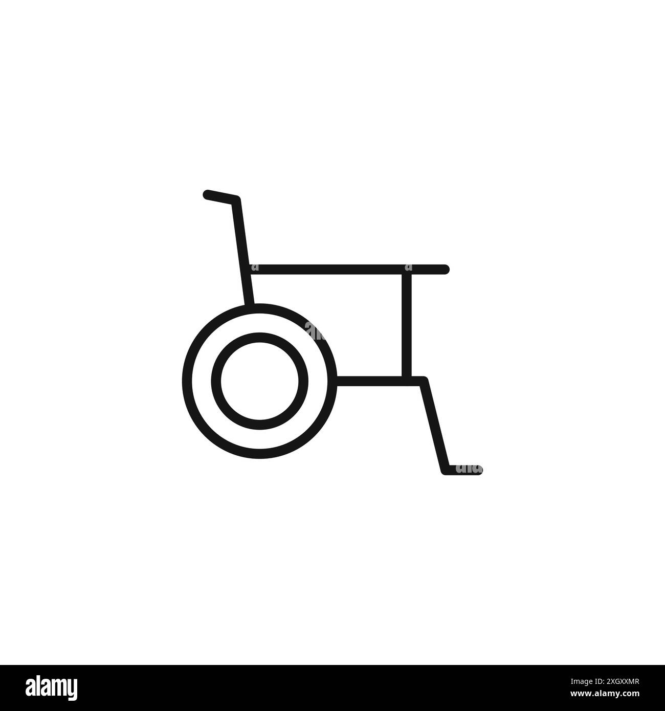 Wheelchair icon logo sign vector outline in black and white color Stock ...