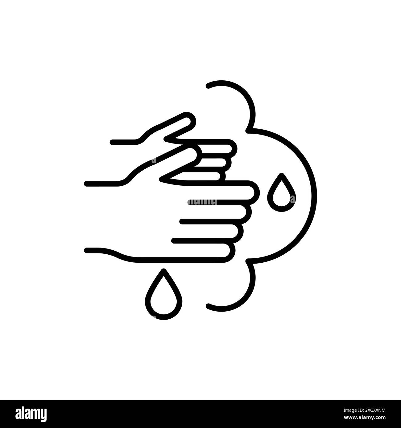 Wash your hands icon logo sign vector outline in black and white color ...