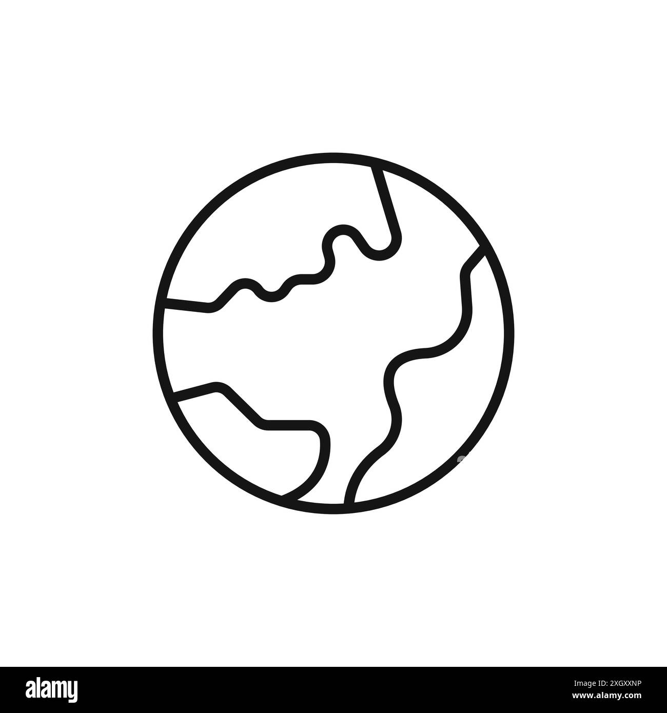 World icon logo sign vector outline in black and white color Stock ...