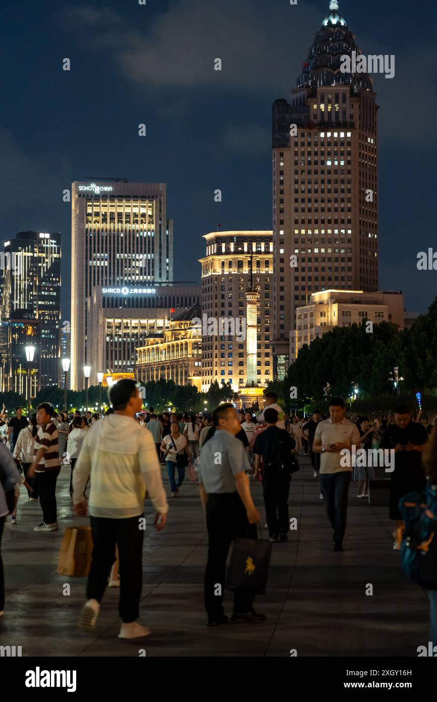 Shanghai, China, June 04, 2024: Night view of the bund shanghai. The ...