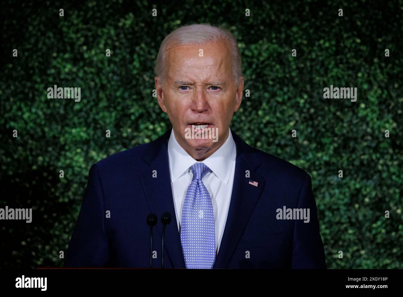 United States President Joe Biden speaks during a dinner with NATO ...