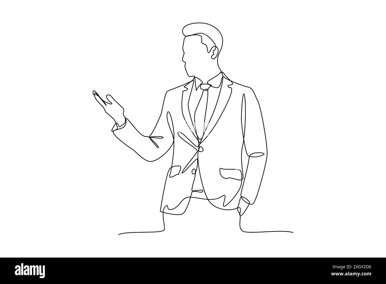 Line art drawing hand presenting Cut Out Stock Images & Pictures - Alamy