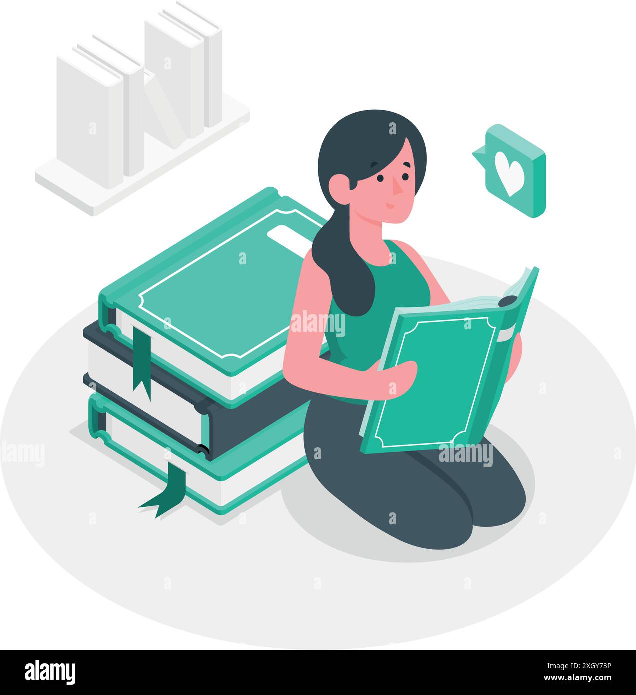 Bibliophile, Diverse group of cartoon characters reading books, vector ...