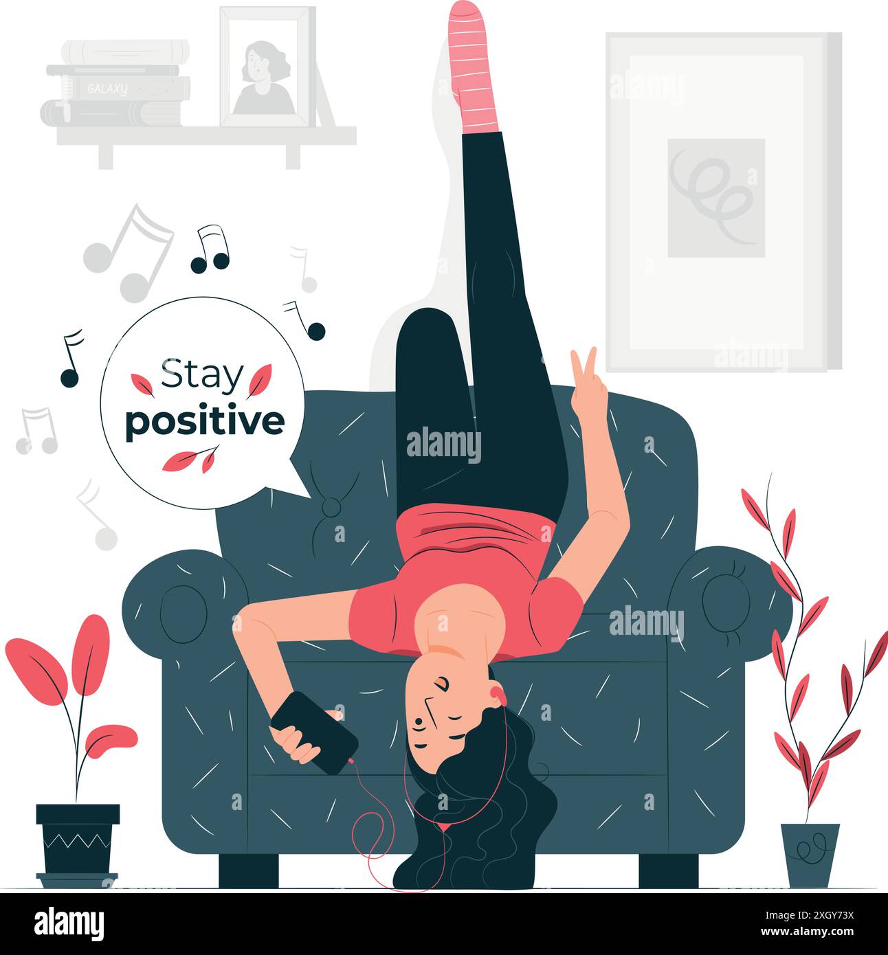 Stay positive, Calligraphy postcard or poster graphic design typography ...