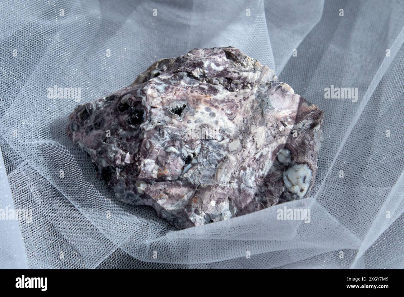 Pelitic Schist Rock placed isolated on white Background close up Stock ...