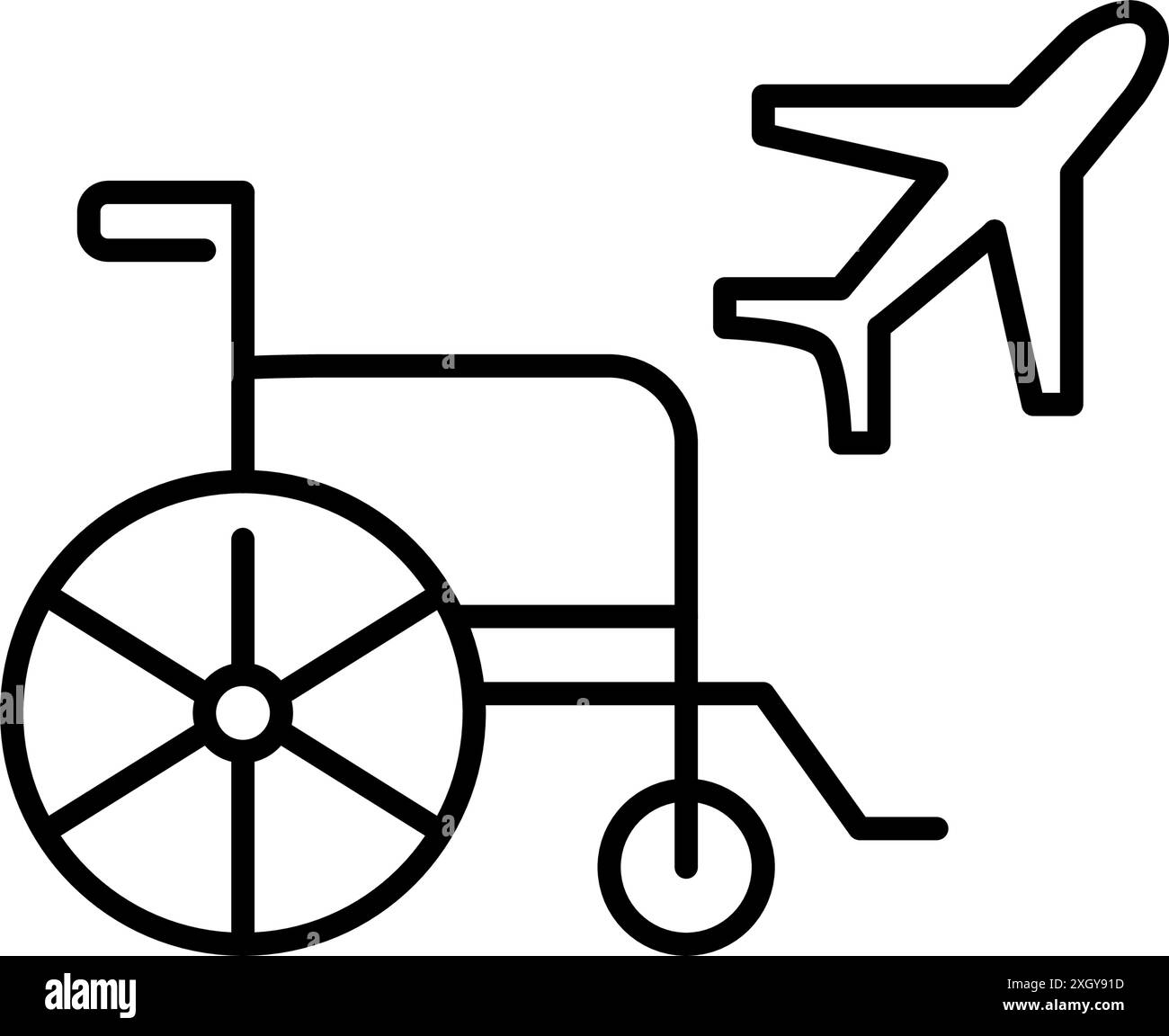 Wheelchair and airplane. Disabled friendly inclusive travel options ...