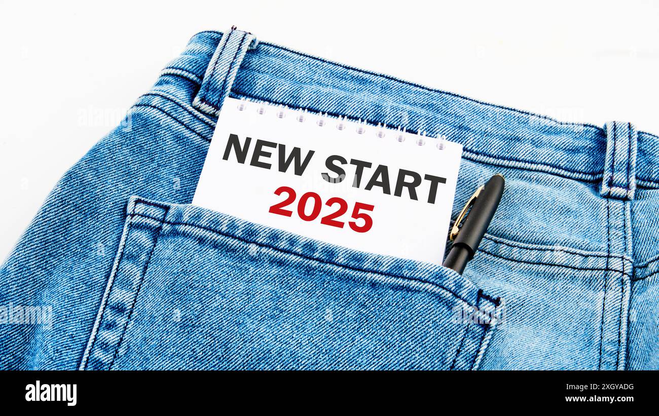 New Start 2025 symbol. Concept words New Start 2025 on a notebook on ...