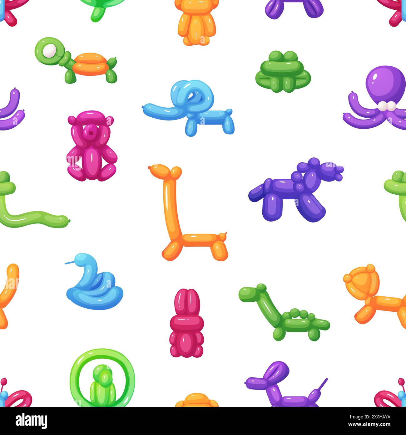 Balloon animals seamless pattern. Air balloons in animal shapes ...