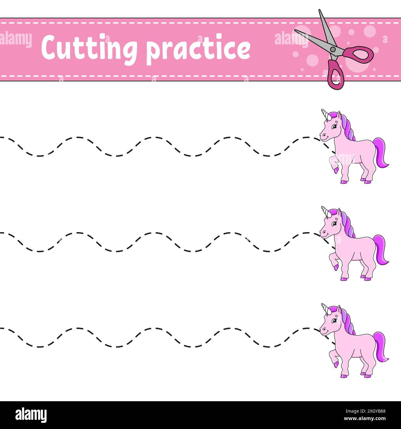Cutting practice for kids. Fairytale theme. Education developing ...