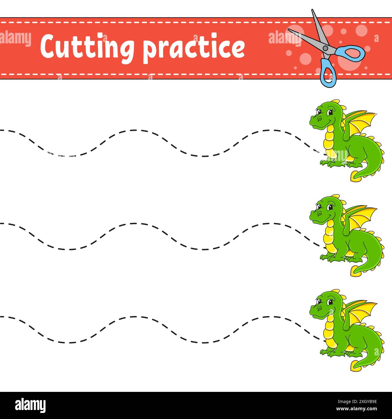 Cutting practice for kids. Fairytale theme. Education developing ...