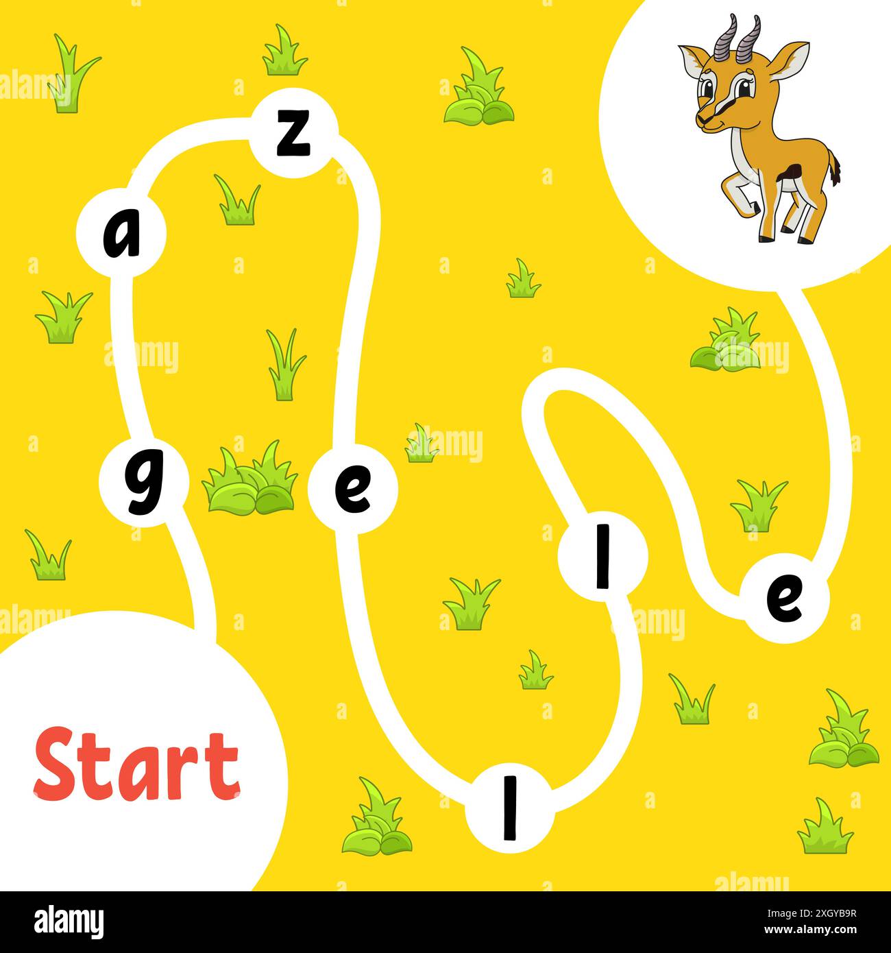Logic puzzle game. Learning words for kids. Find the hidden name ...