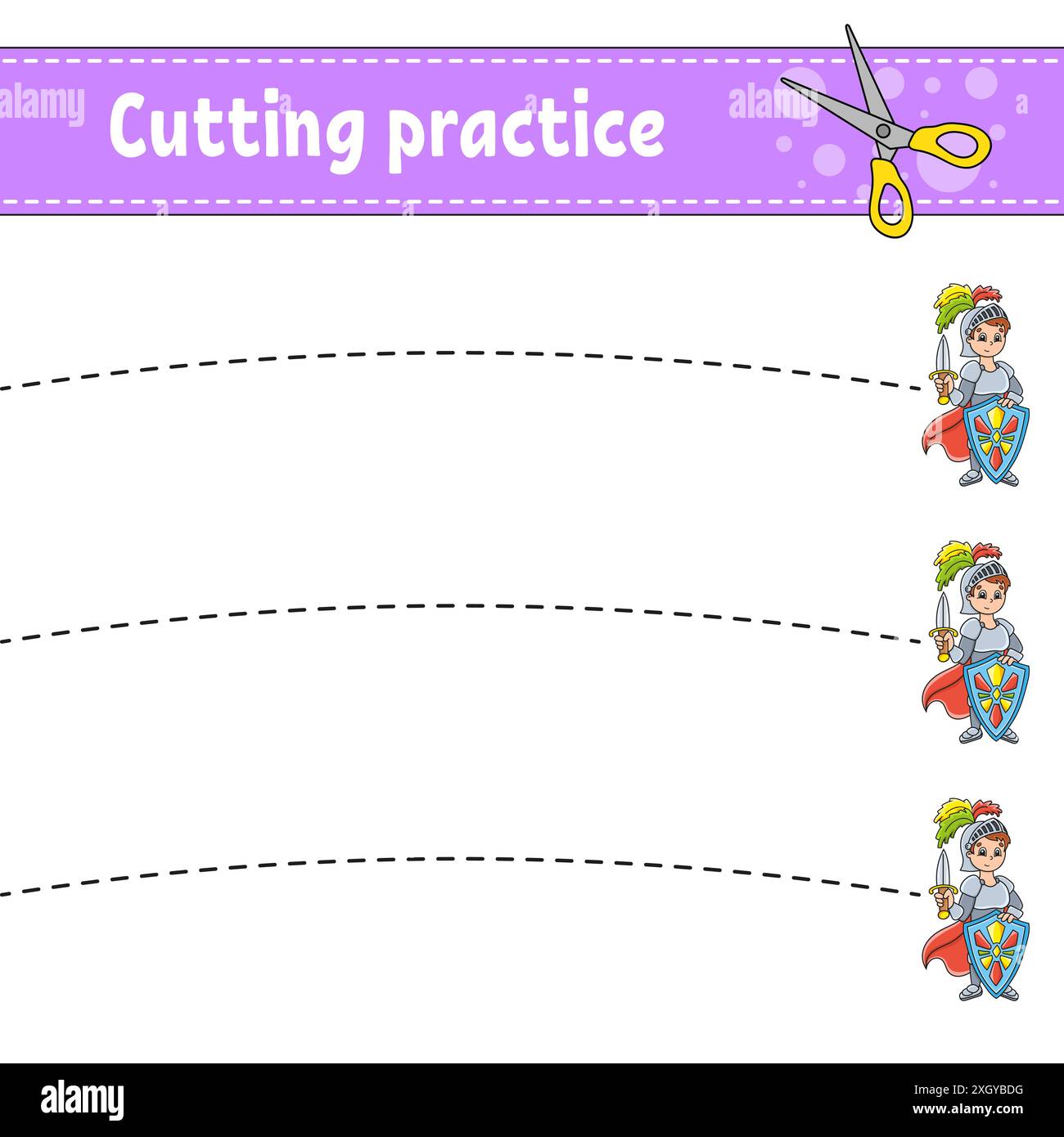 Cutting practice for kids. Fairytale theme. Education developing ...