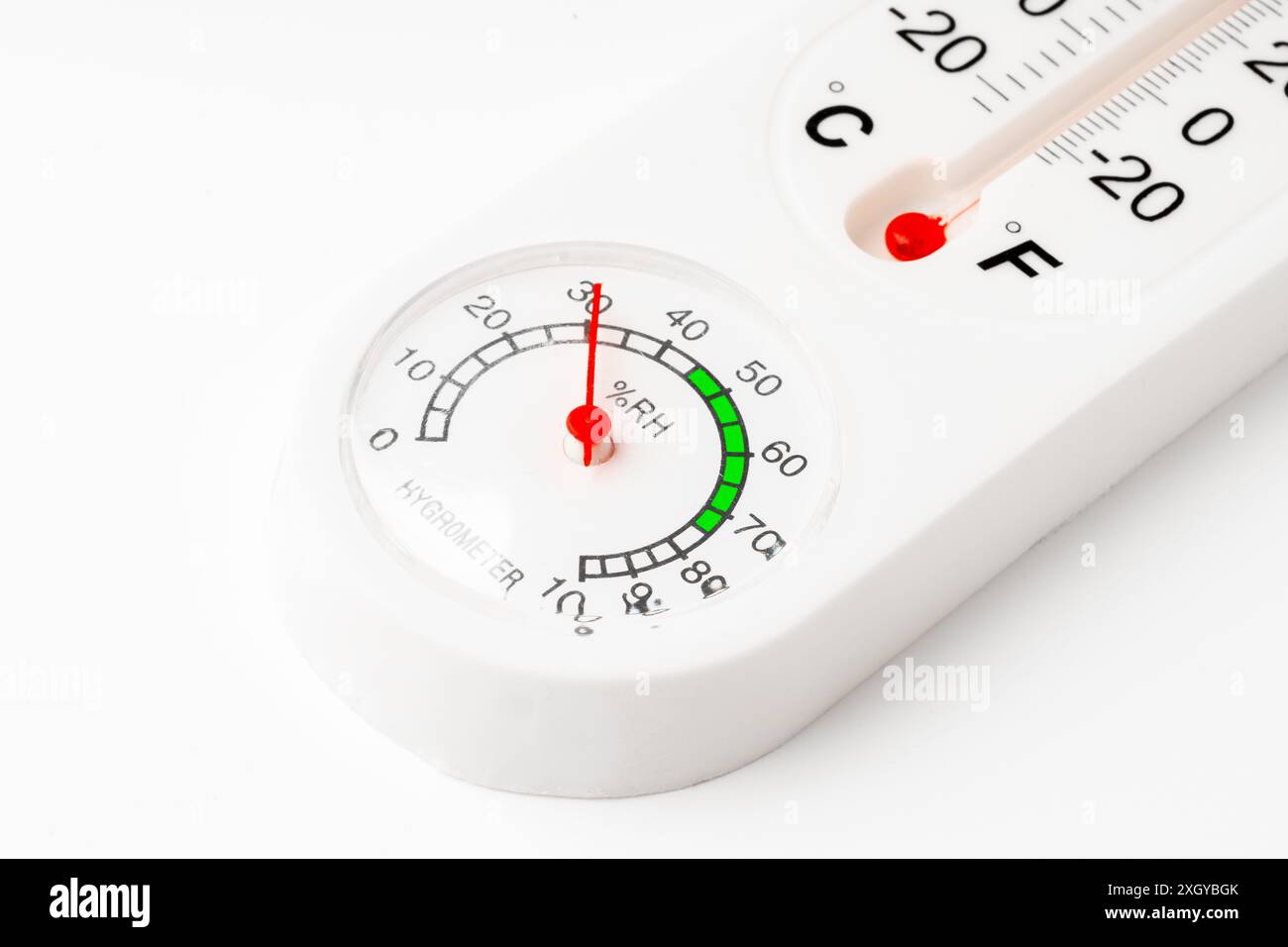 White Thermometer and Hygrometer Displaying Room Temperature and ...
