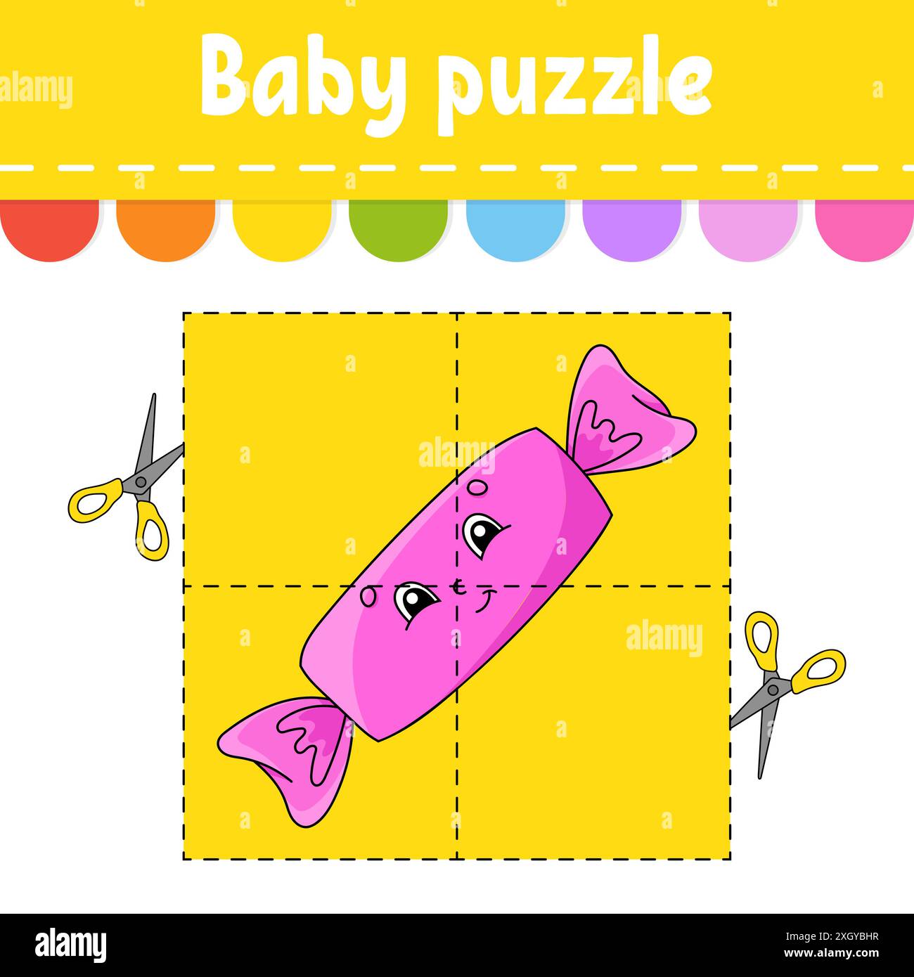 Baby puzzle. Easy level. Flash cards. Cut and play. Color activity ...