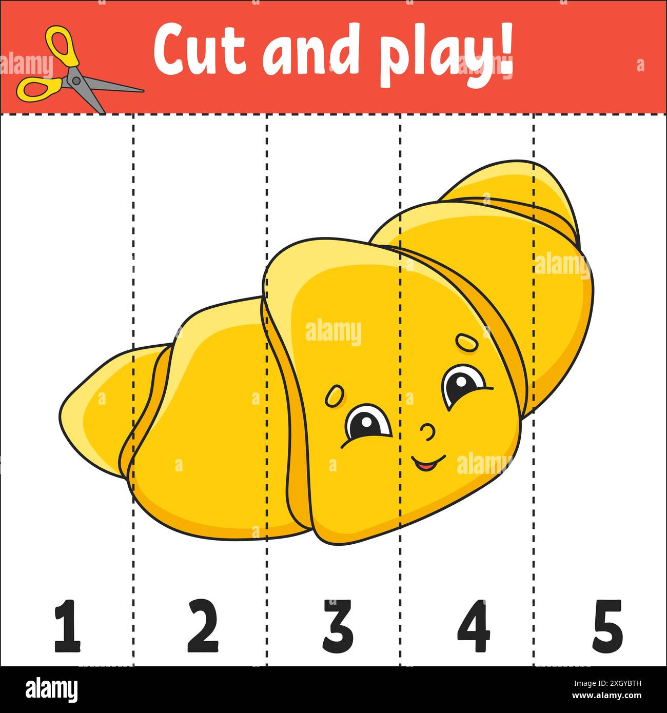 Learning numbers 1-5. Cut and play. Education worksheet. Game for kids ...