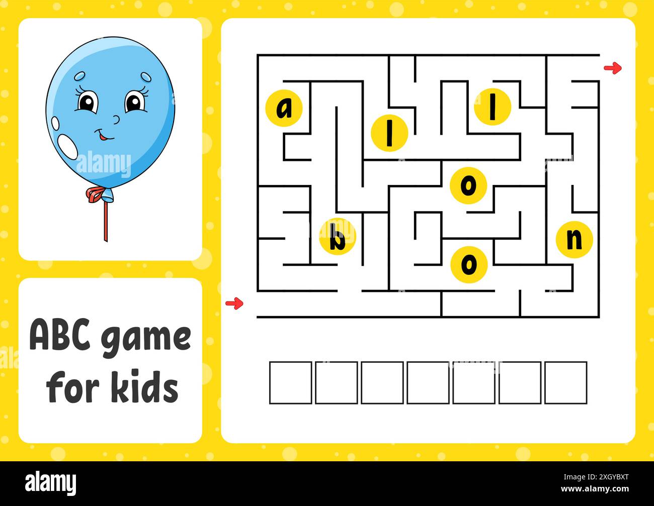 ABC maze for kids. Rectangle labyrinth. Activity worksheet. Puzzle for ...