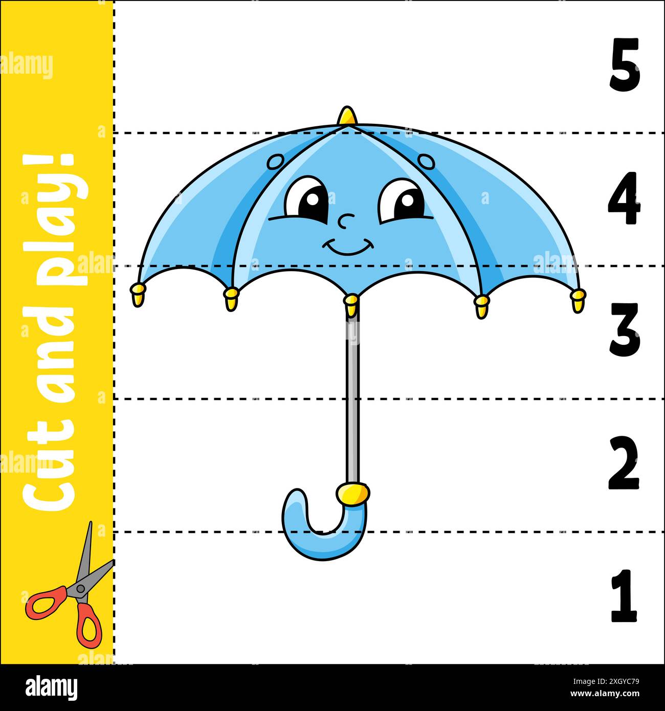 Learning numbers 1-5. Cut and play. Education worksheet. Game for kids ...