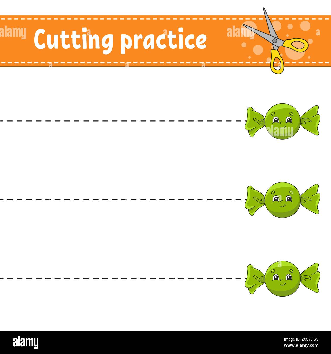 Cutting practice for kids. Education developing worksheet. Activity ...