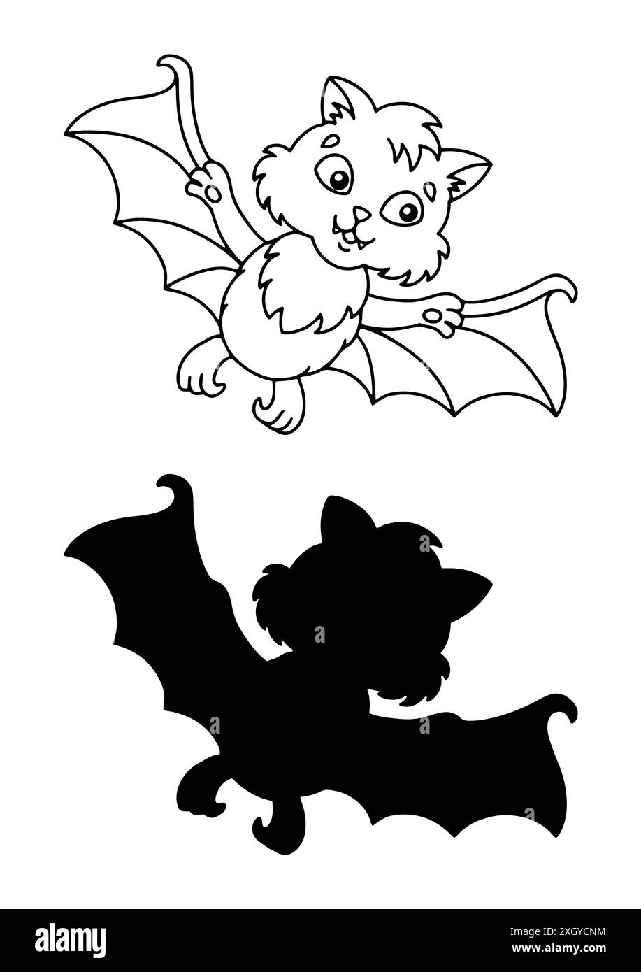 Cute bat. Halloween theme. Coloring book page for kids. Cartoon style ...