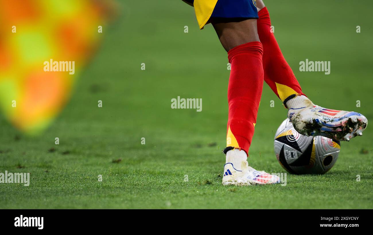 Munich, Germany. 9 July 2024. A detail shot shows the Adidas football ...