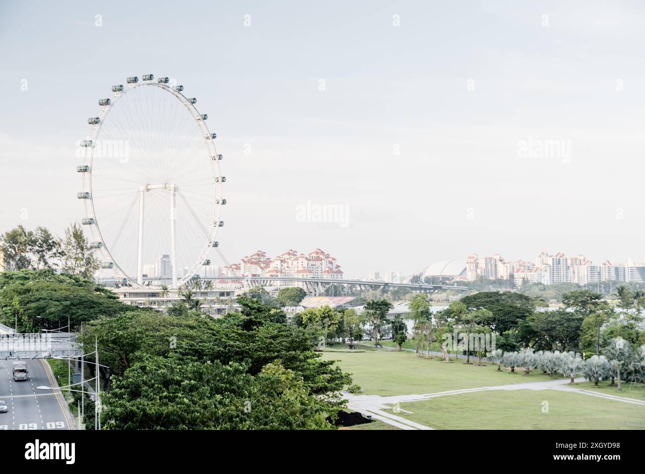 Scenic view of giant Ferris wheel at downtown of Singapore. Wonderful ...