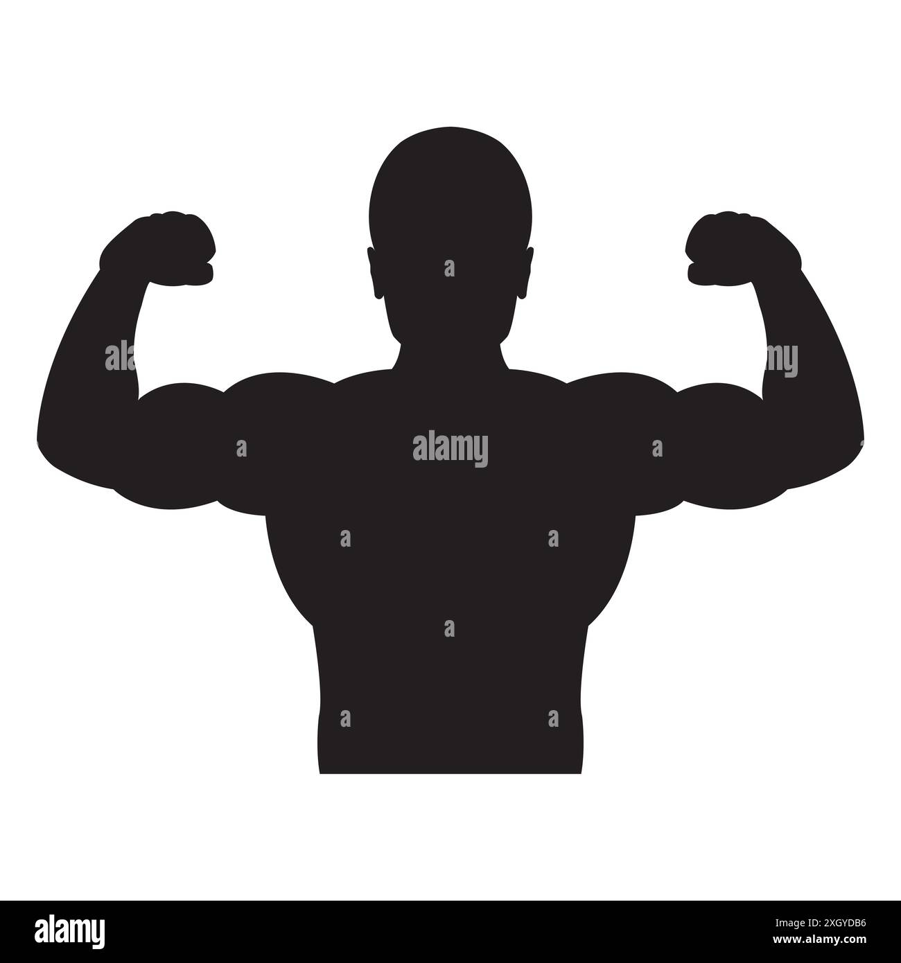 Bodybuilder strong man. Black silhouette. Design element. Vector ...