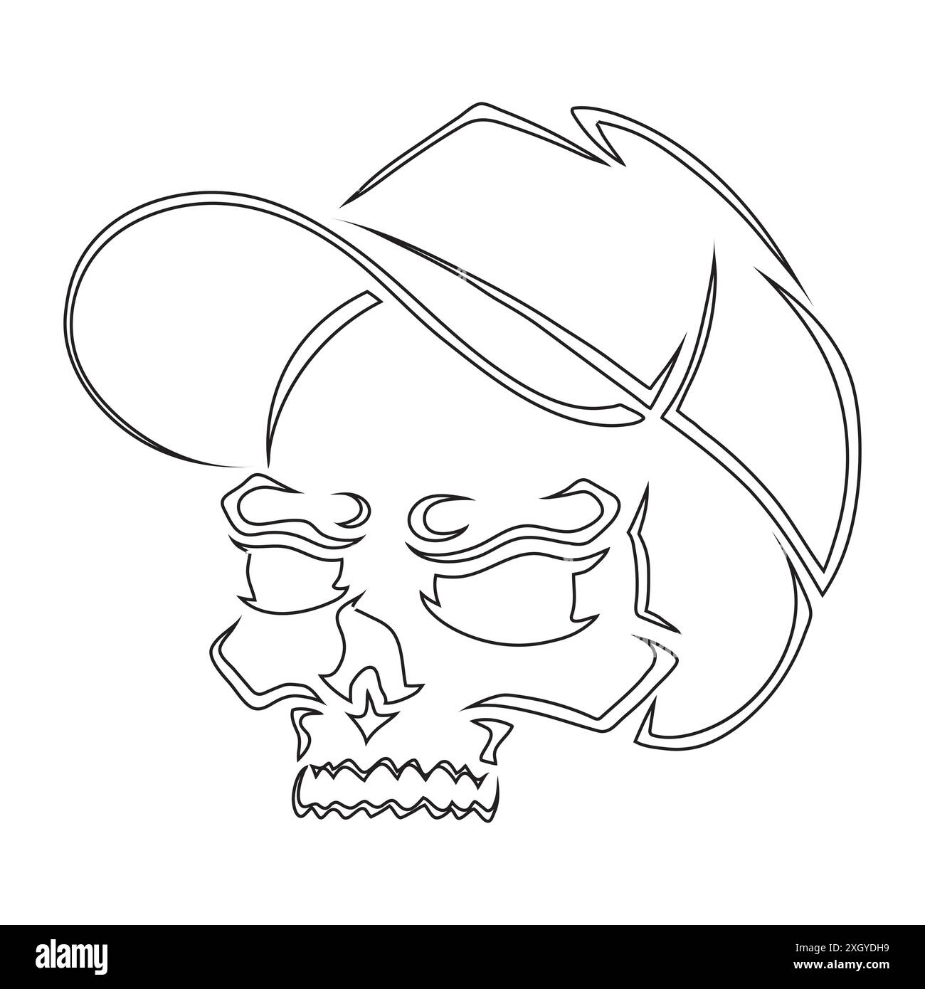 Angry skull cap outline hi-res stock photography and images - Alamy