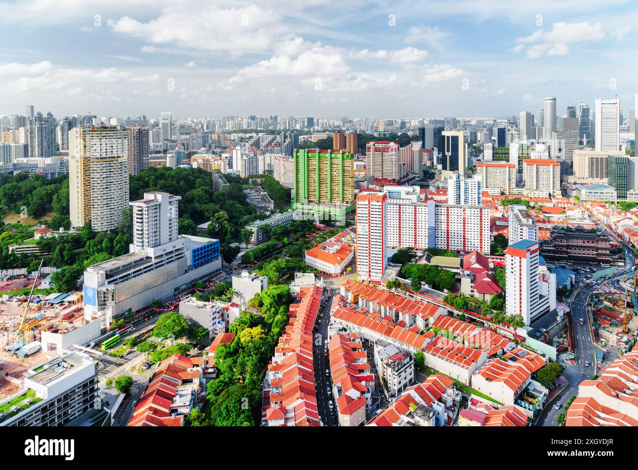 Fantastic view of skyscrapers and other modern buildings in downtown of ...