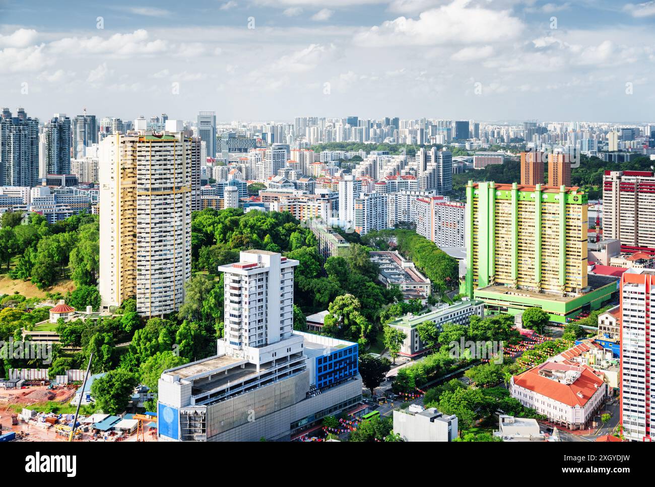 Fantastic view of skyscrapers and other modern buildings in downtown of ...