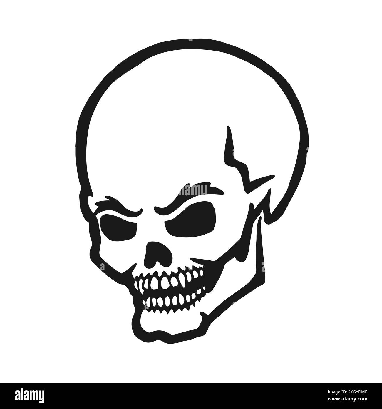 Human skull. Outline silhouette. Design element. Vector illustration ...