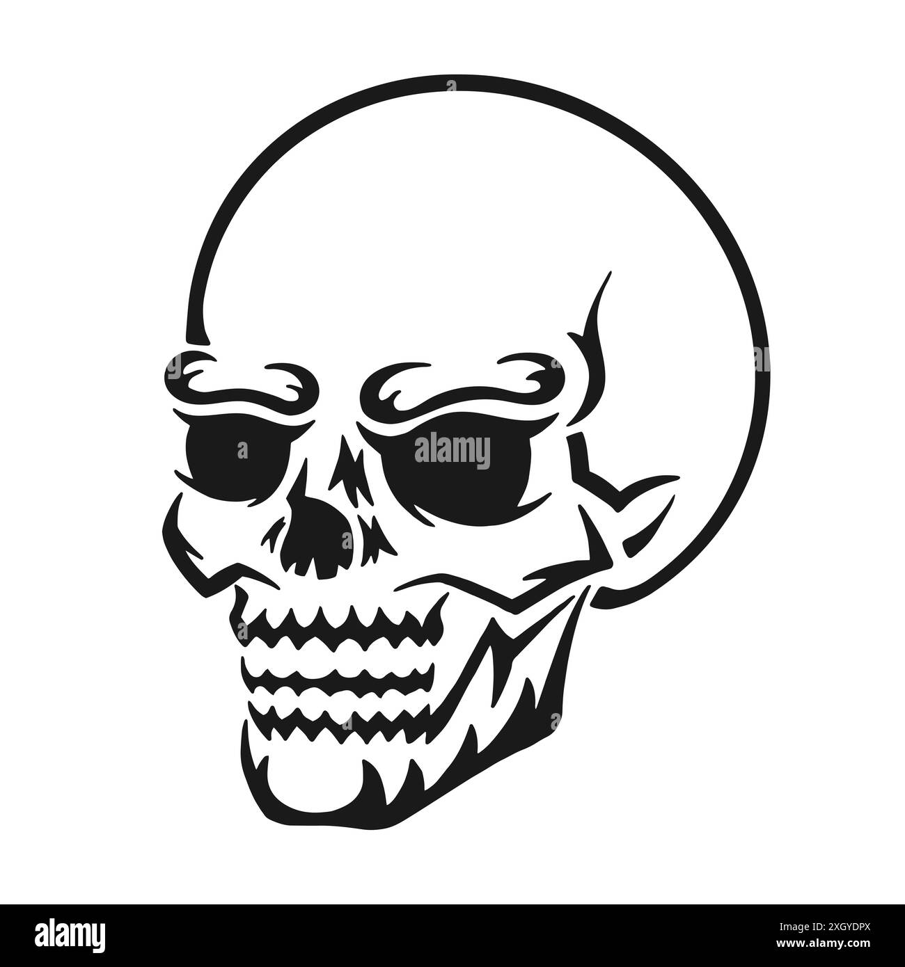 Human skull. Outline silhouette. Design element. Vector illustration ...