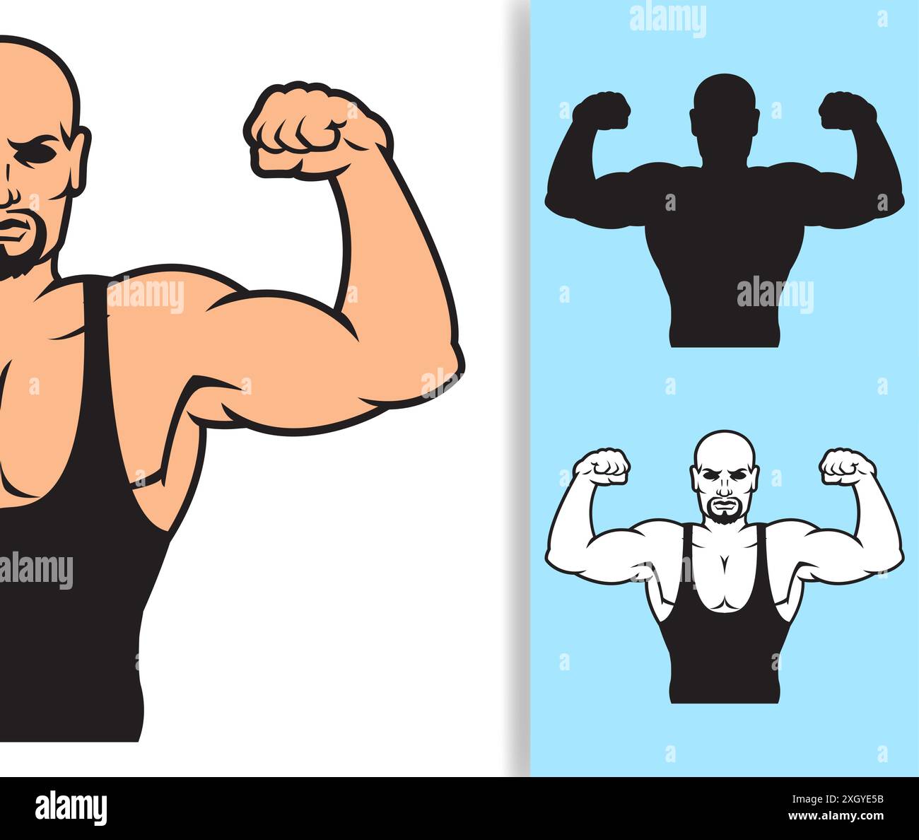Bodybuilder strong man. Design element. Vector illustration isolated on ...