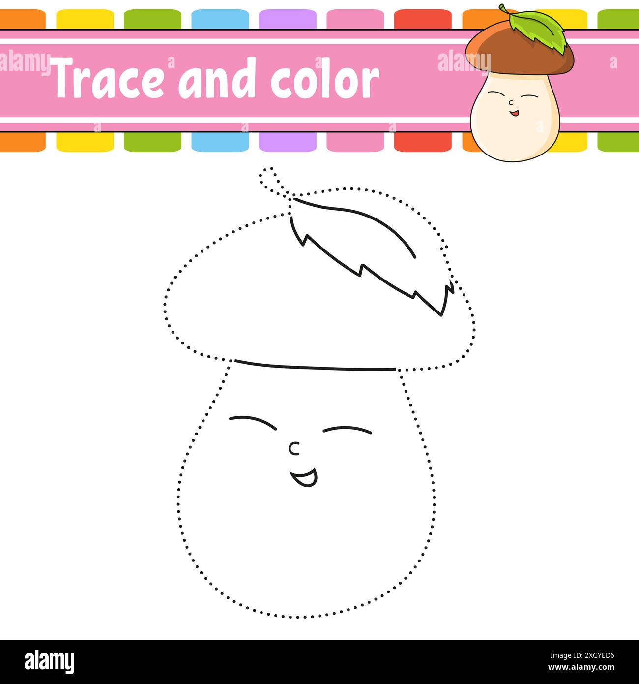 Trace and color. Coloring page for kids. Handwriting practice ...