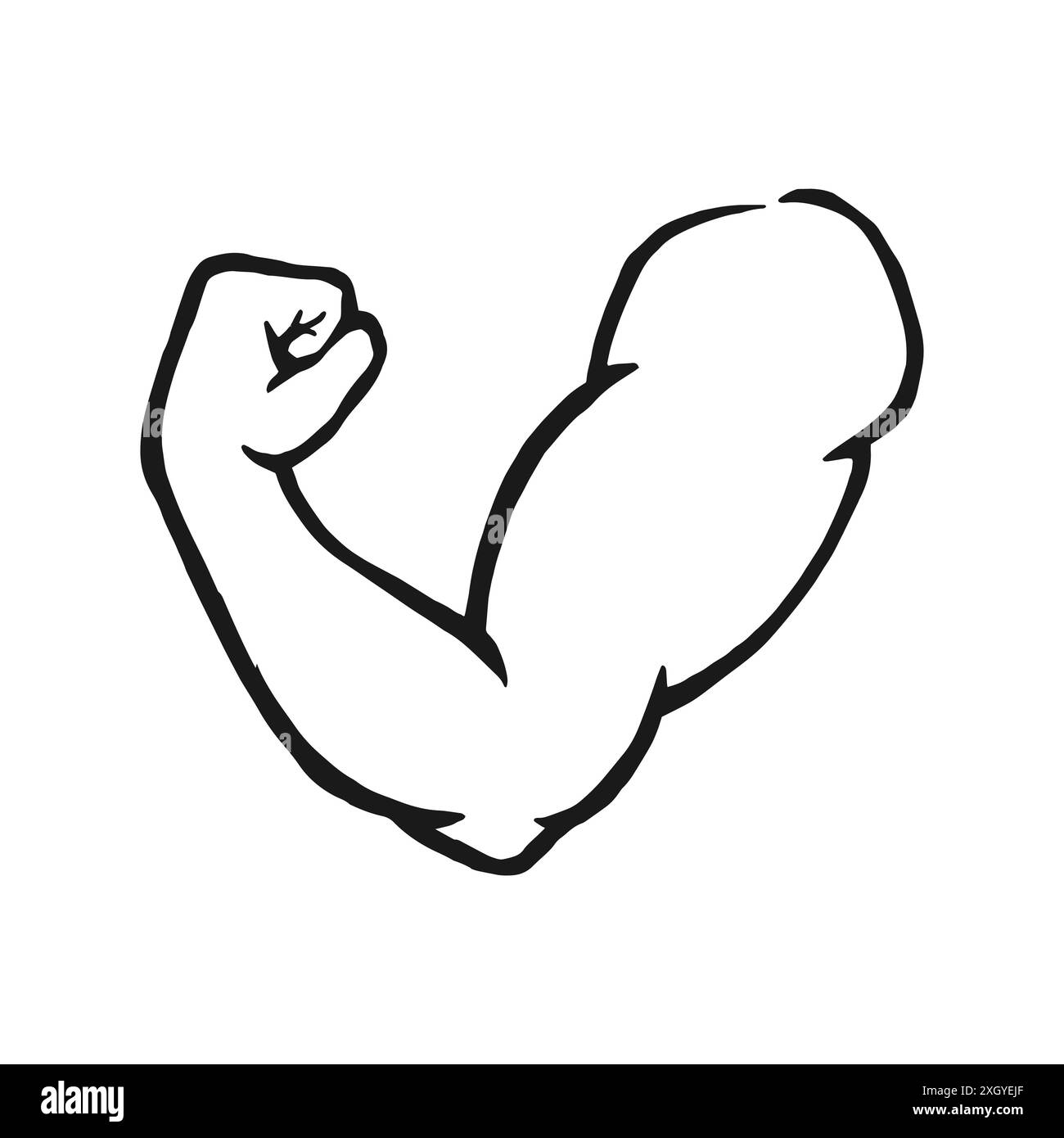 Muscular arm of a bodybuilder. Outline silhouette. Design element ...