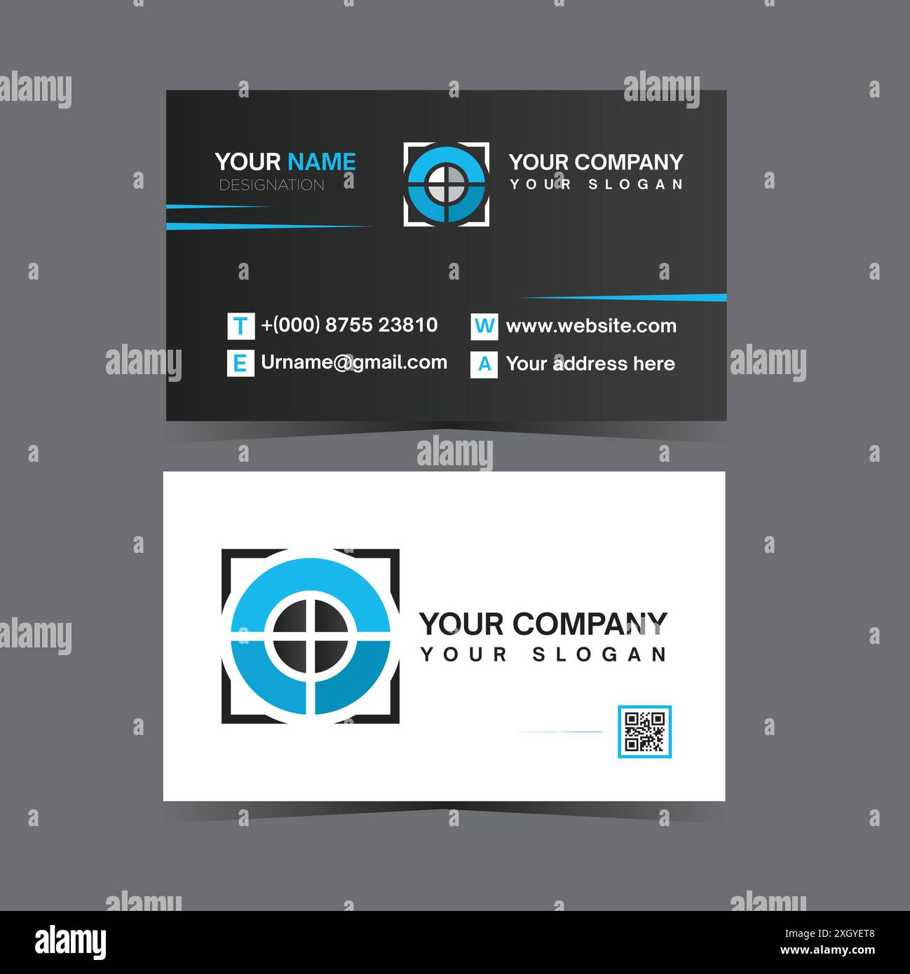 Premium creative business card design layout.Black business card stock ...
