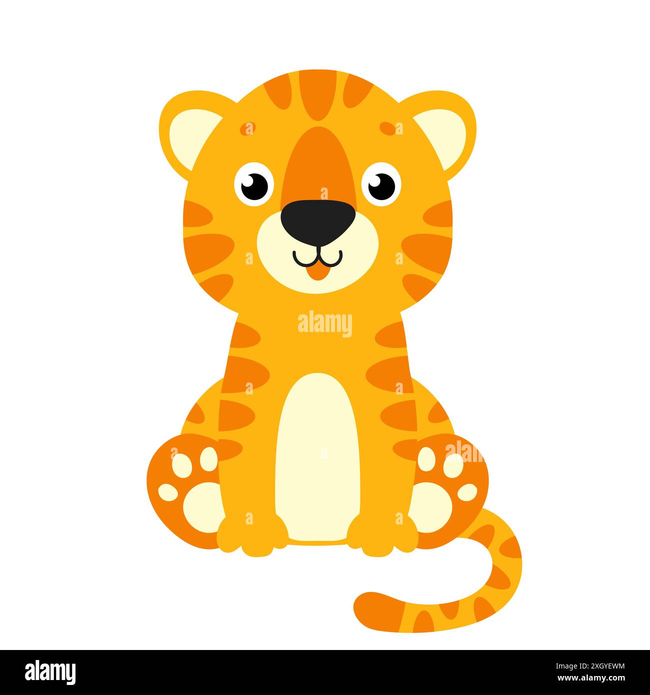 Cute tiger. Wild animal. Cartoon character. Colorful vector ...