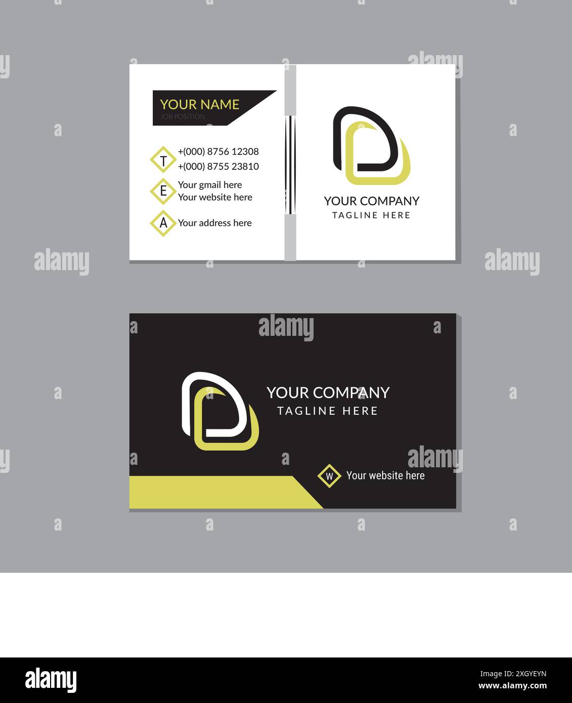 Black modern creative business card template design.Clean simple ...
